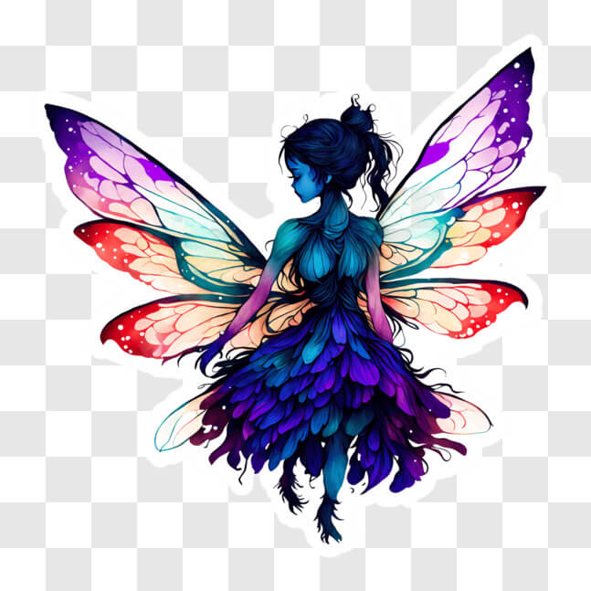 Download Colorful Fairy Octopus Flying Sticker PNGs Online - Creative ...