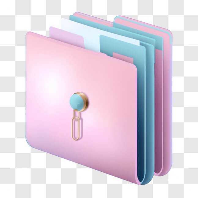 Download Pink Folder with Blue, Pink, and Yellow Folders Inside PNGs ...