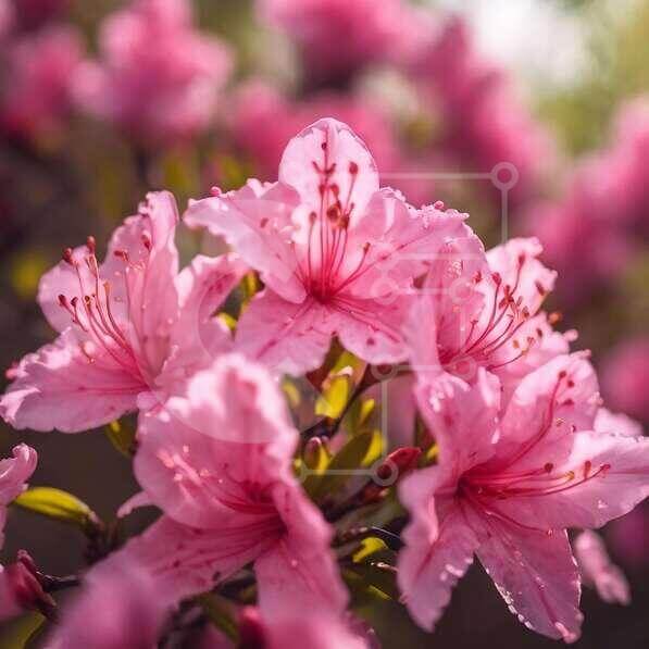 Beautiful Pink Azalea Flowers in Full Bloom stock photo | Creative Fabrica
