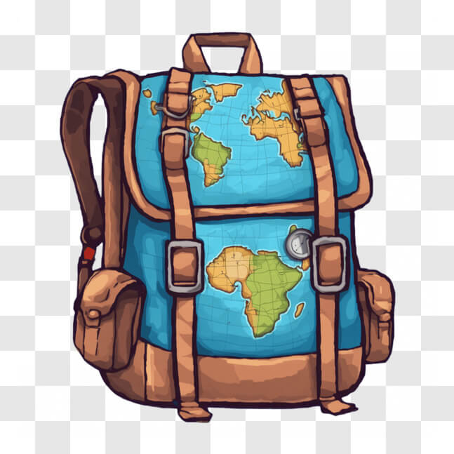 Download Wereldkaart Rugzak voor Reizen en Educatie Cartoons online op ...