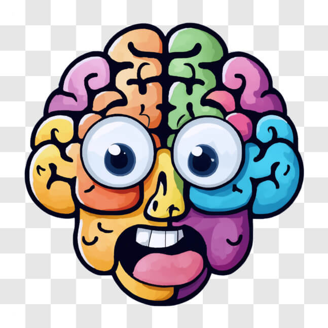 Download Colorful Cartoon Brain with Angry Expression Cartoons Online ...