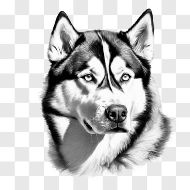 Download Siberian Husky Dog Black and White Drawing Sketches Online ...