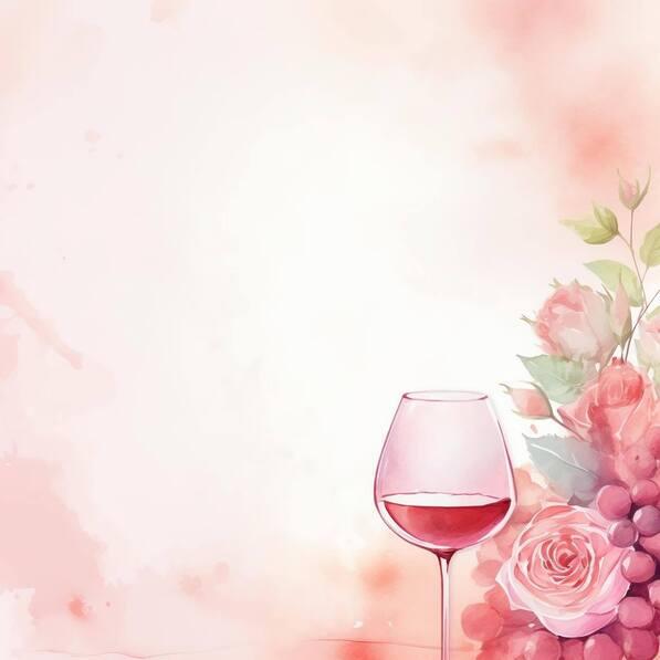 Download Pink Wine Glass with Grapes and Roses Backgrounds Online ...