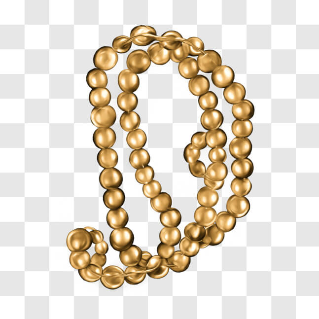 Download Gold Bead Necklace in the Shape of the Letter G with Pearls ...