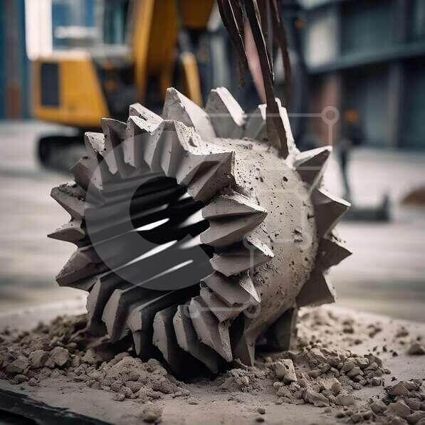 Large Concrete Sculpture at Ongoing Construction Project stock photo ...