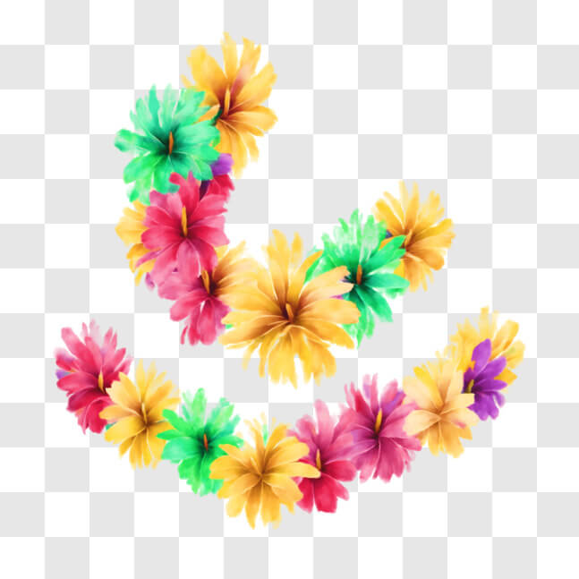 Download Colorful Flower Garland Smiley Face Decoration PNGs Online ...