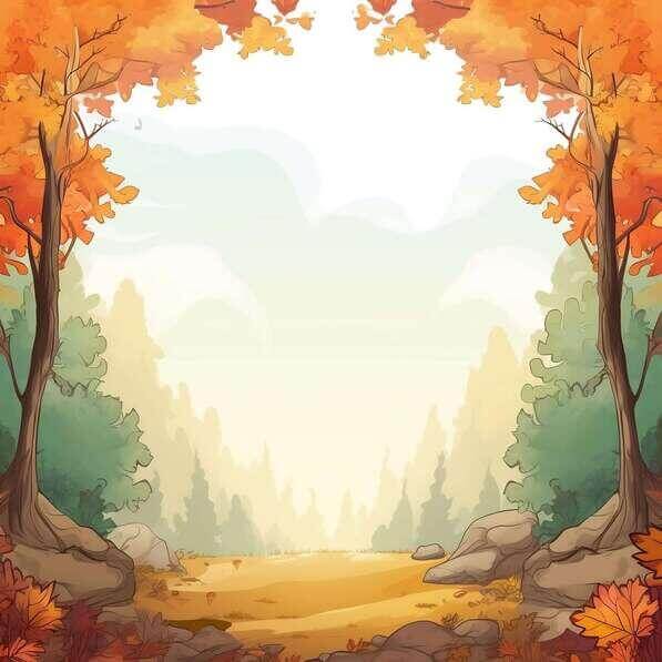 Download Autumn Forest Landscape with Path Backgrounds Online - Creative Fabrica
