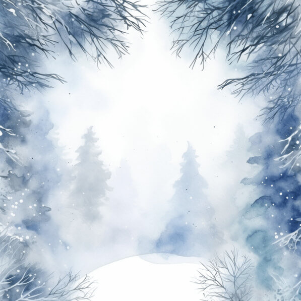 Download Winter Landscape with Snow-Covered Trees Watercolor Painting ...