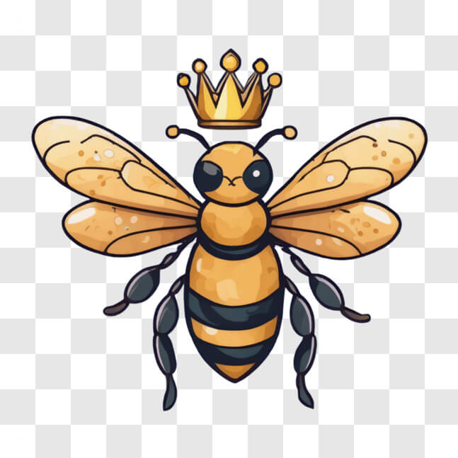 Download Cartoon Bee with Crown - Importance of Honeybees and ...