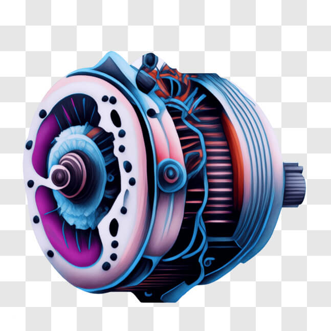 Download Blue and Purple Car Alternator - 3D Rendered Image PNGs Online ...