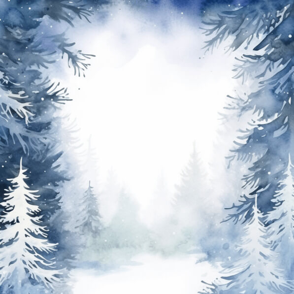Download Winter Forest Watercolor Painting with Snowy Trees Backgrounds ...