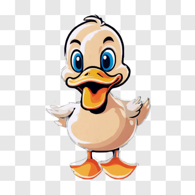 Download Cartoon Duck Standing on Black Background Cartoons Online ...