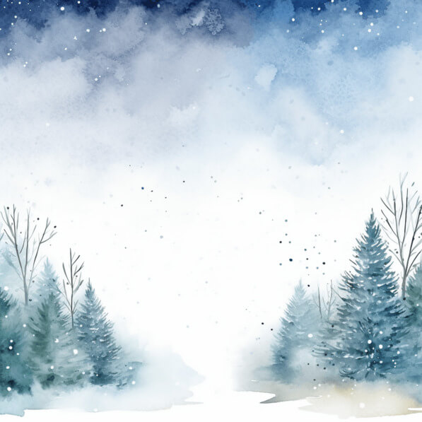 Download Winter Snow-Covered Trees Watercolor Painting Backgrounds ...