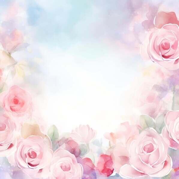 Download Watercolor Background with Pink Roses Backgrounds Online ...