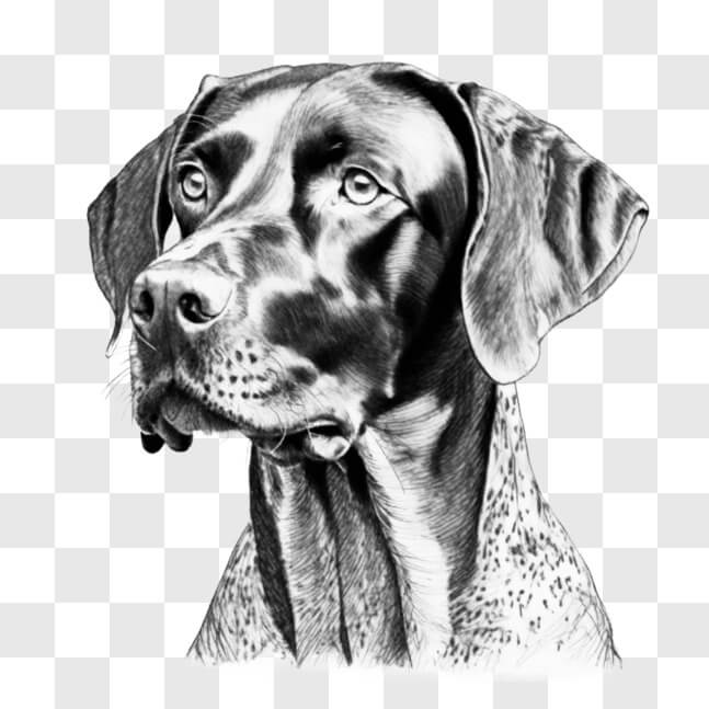Download Black and White Drawing of English Pointer Dog Sketches Online ...