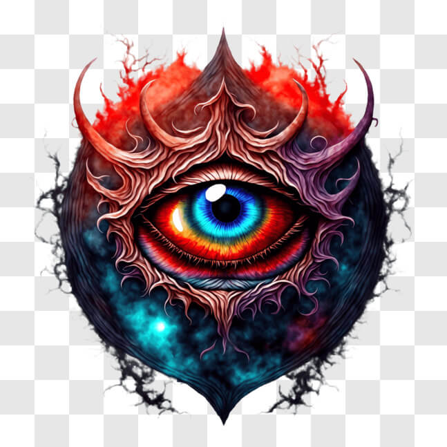 Download Colorful Evil Eye with Horns and Lights PNGs Online - Creative ...