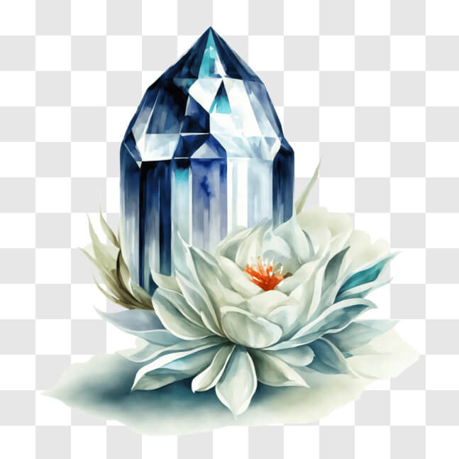 Baixe Fundo de Pedra Preciosa Azul e Flor de Lótus Branca PNGs ...
