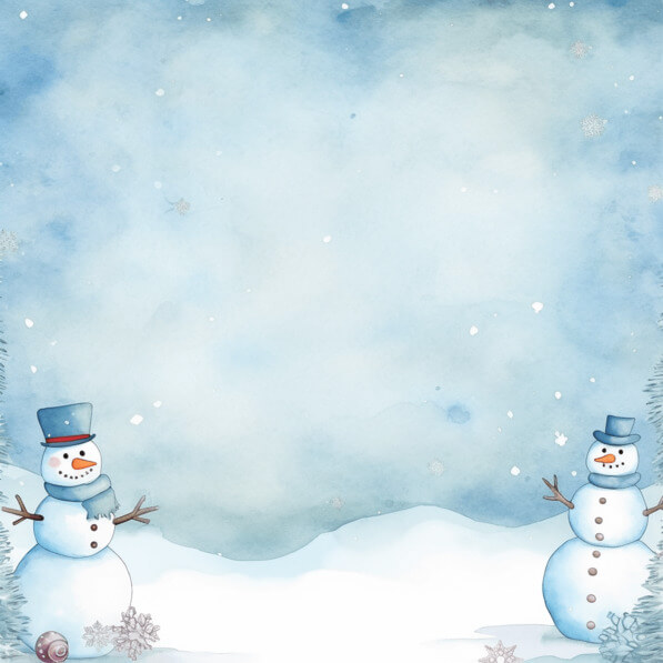Download Snowmen in a Winter Watercolor Scene Backgrounds Online ...