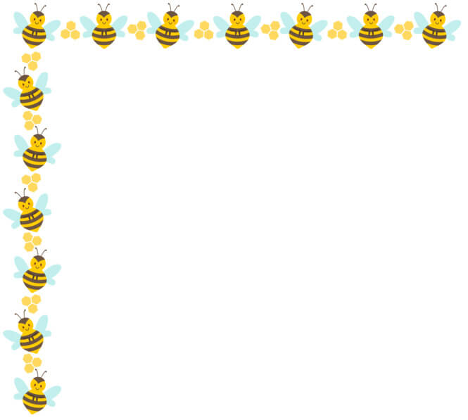Download Colorful Bee Border for Greeting Cards and Paper Crafts ...