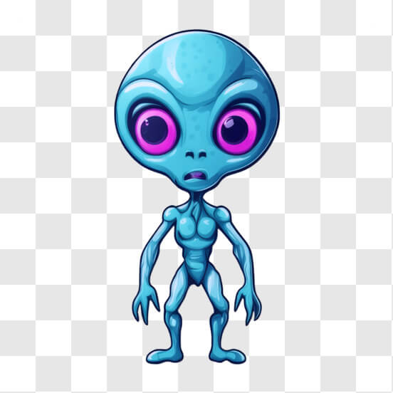 Download Cartoon Alien with Blue Eyes and Pink Hair Cartoons Online ...