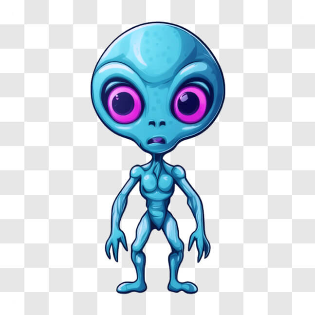 Descarga Personaje Alienígena Azul con Ojos Rosados y Manos Grandes ...