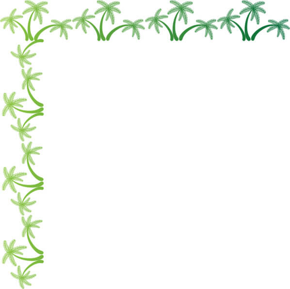 Download Green Palm Tree Border on White Background Borders & Corners ...