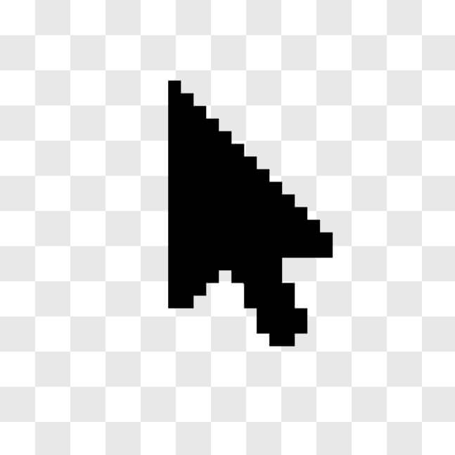 Download Black and White Pixelated Mouse Cursor Icon PNGs Online ...
