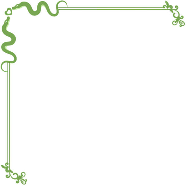 Download Green Frame with Ornate Snake Design on White Background ...