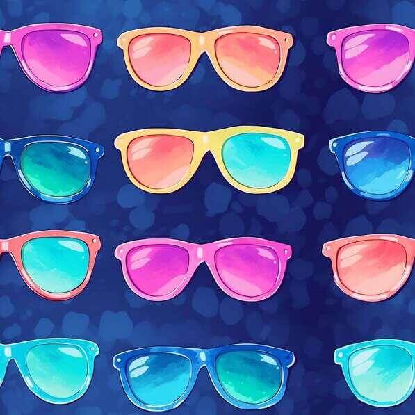 Download Colorful Sunglasses on Blue Background Patterns Online ...