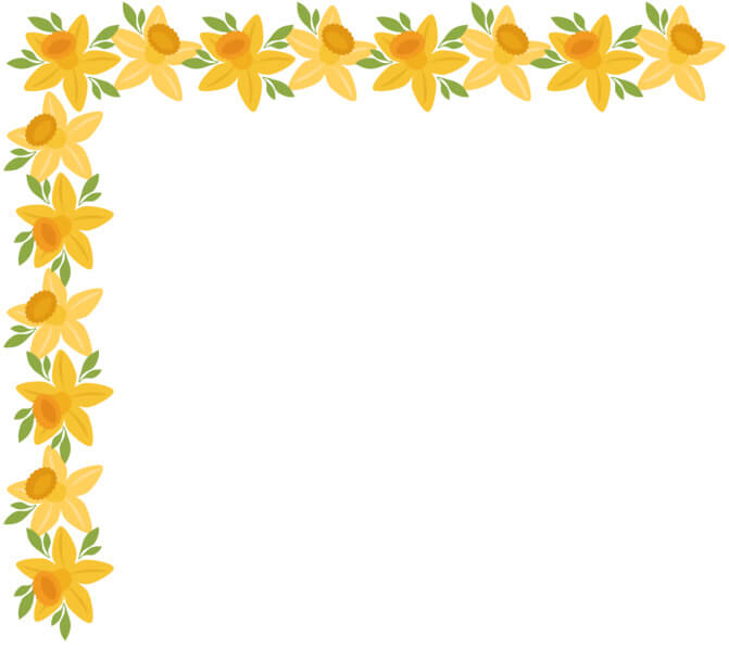 Download Yellow Flower Border on White Background Borders & Corners ...