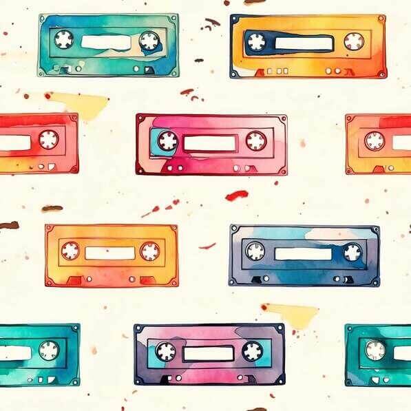 Download Colorful Cassette Tapes Seamless Pattern Patterns Online ...