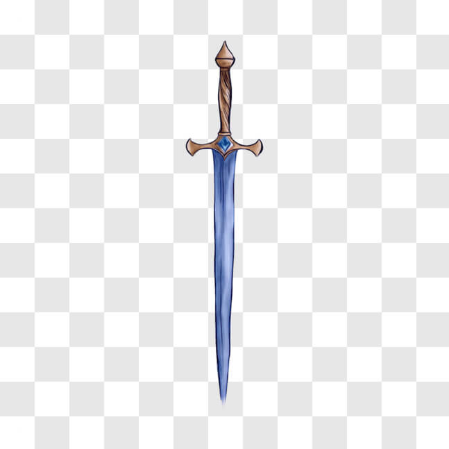 Download Blue Fantasy Sword with Two Blades on Black Background PNGs ...