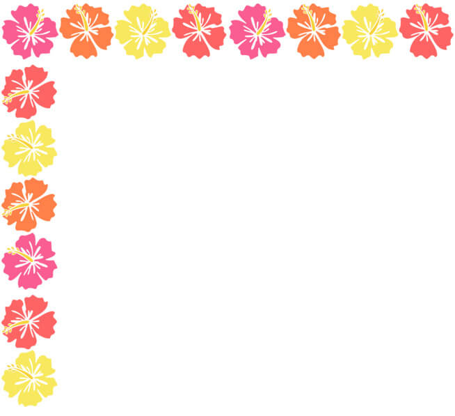 Download Colorful Hawaiian Border with Hibiscus Flowers Borders ...