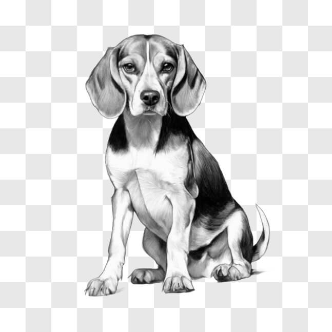 Download Beagle Sitting Down Drawing Sketches Online - Creative Fabrica