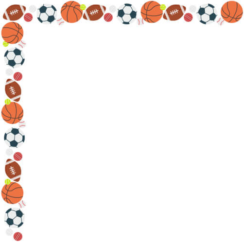 Download Colorful Surfboards and Basketball Balls Borders & Corners ...