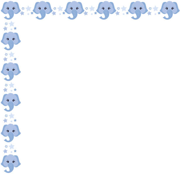 Download Elephant-shaped Ornamental Frame with Blue Elephants Borders ...