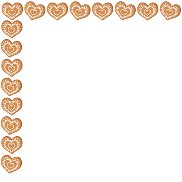 Download Heart-Shaped Gingerbread Cookie Border for Creative Projects ...