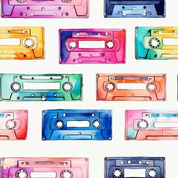 Download Colorful Cassette Tapes in Abstract Pattern Patterns Online ...