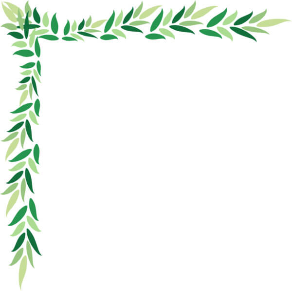 Download Green Leaf-Shaped Frame on White Background Borders & Corners ...