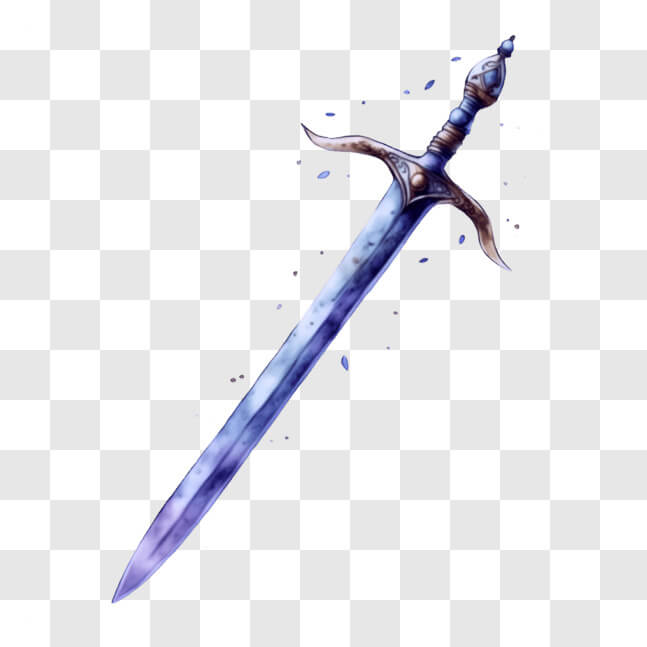 Download Blue and Purple Painted Sword PNGs Online - Creative Fabrica