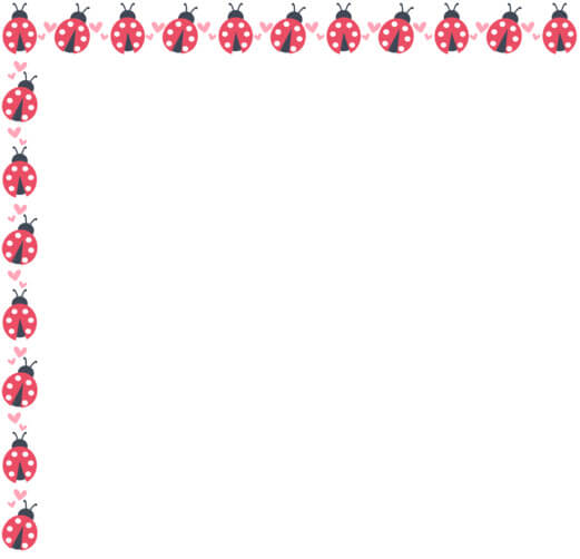 Download Ladybug Border Frame with Green Leaves Borders & Corners ...