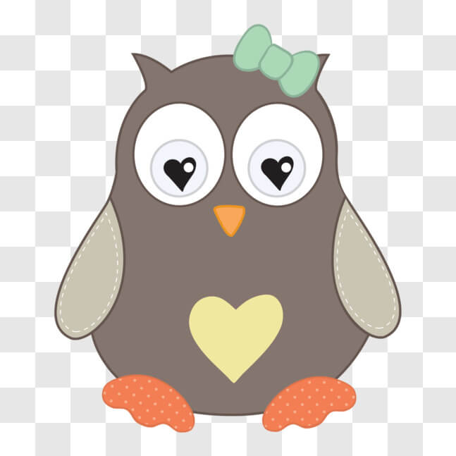 Descarga Búho con lazo en forma de corazón Clipart PNGs En Línea ...