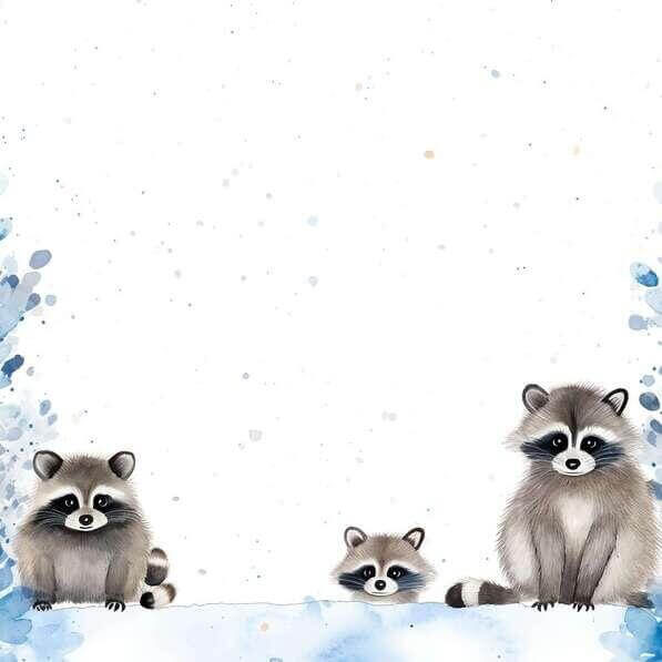 Download Whimsical Raccoon and Fox Watercolor Illustration Backgrounds ...