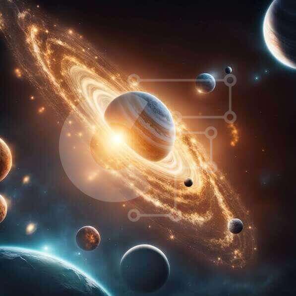 Artistic Solar System Installation by NASA's JPL and ISS stock photo ...