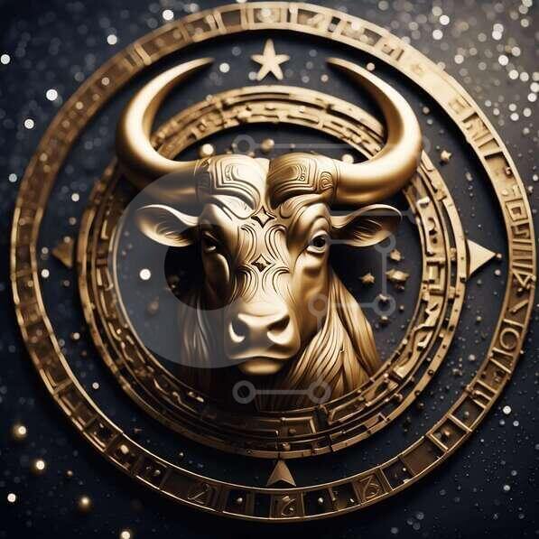 Golden Bull Zodiac Sign for Luck and Good Fortune stock photo ...