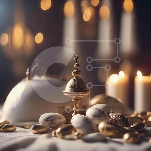 Religious Table Decor for Holidays stock photo | Creative Fabrica