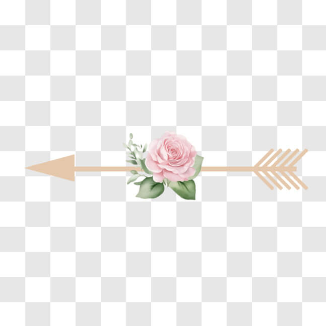 Download Pink Rose and Arrow in Floral Design PNGs Online - Creative ...
