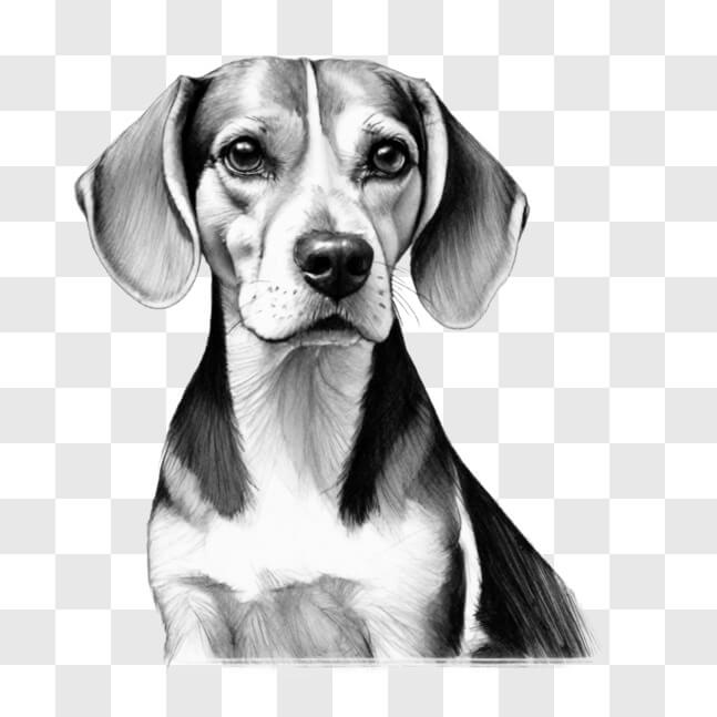 Download Expressive Black and White Beagle Drawing Sketches Online ...