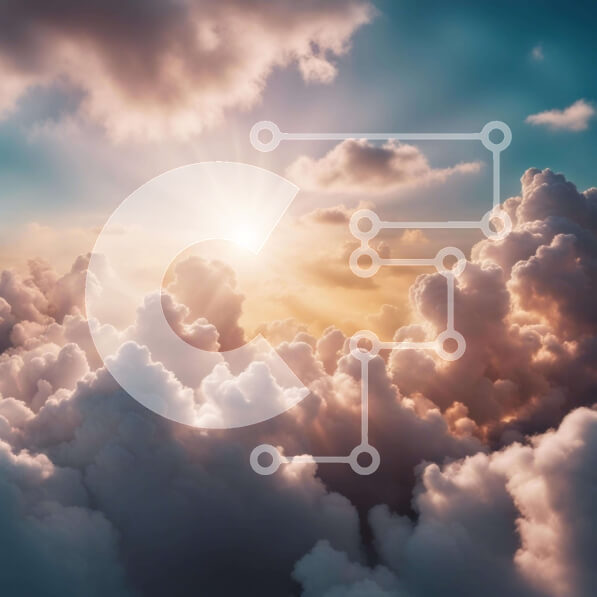 Download Aerial Cloudscape with Sunlight Breaking Through Stockphotos Online - Creative Fabrica