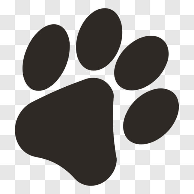 Download Black and White Paw Print on White Background PNGs Online ...
